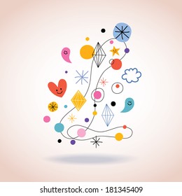 Retro Abstract Art Illustration Stock Vector (Royalty Free) 181345409