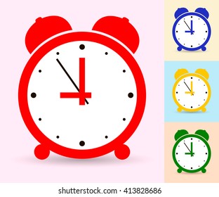 Retro Alarm Clock Showing 9 00 Stock Vector (Royalty Free) 413828686 ...