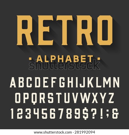 Retro Alphabet Vector Font Type Letters Stock Vector (Royalty Free ...