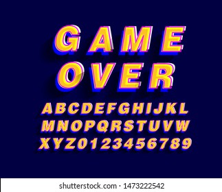 Retro Arcade Game Over Font Alphabet Stock Vector (Royalty Free ...