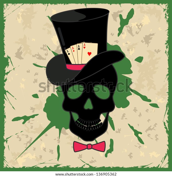 Retro Background Skull Playing Cards Stock Vector (Royalty Free ...
