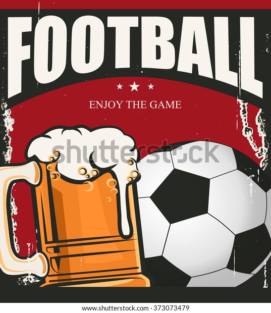 Retro Banner Cup Beer Ball Sports Stock Vector (Royalty Free) 373073479 ...