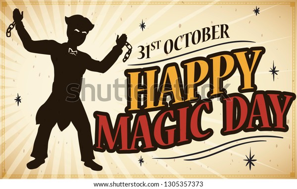 Retro Banner Man Silhouette Escaping Chains Stock Vector (Royalty Free ...