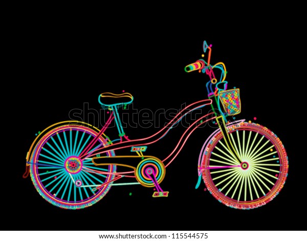 Retro Bicycle Colors Stylized Design Over Stock Vector (Royalty Free ...