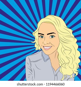 Retro Blonde Smile Vector Stock Vector (Royalty Free) 1194466060 ...