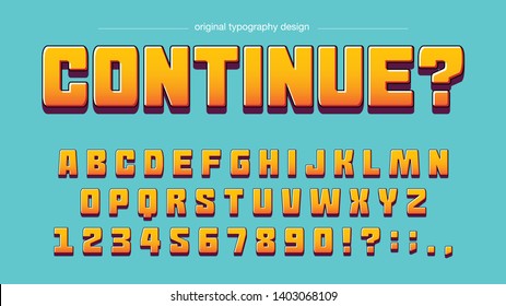Retro Bold Orange Typography Design Font Stock Vector (Royalty Free ...