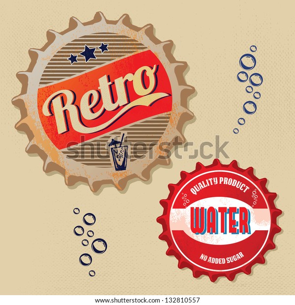 Retro Bottle Cap Design Vintage Grunge Stock Vector (Royalty Free ...
