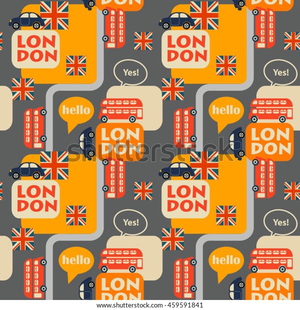 Retro British Seamless Patten Transport Stock Vector (Royalty Free ...