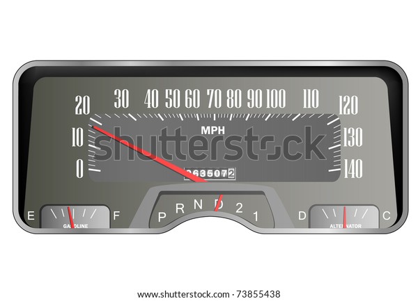 Retro Car Dashboard Vintage Speedometer Vector Stock Vector (Royalty ...