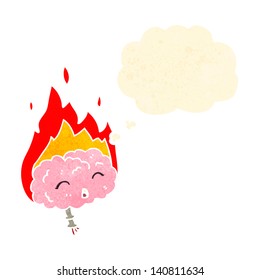 Retro Cartoon Brain On Fire Stock Vector (Royalty Free) 140811634 ...