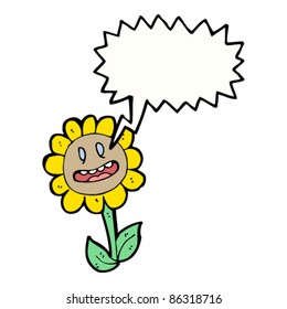 Retro Cartoon Flower Shouting Stock Vector (Royalty Free) 86318716 ...