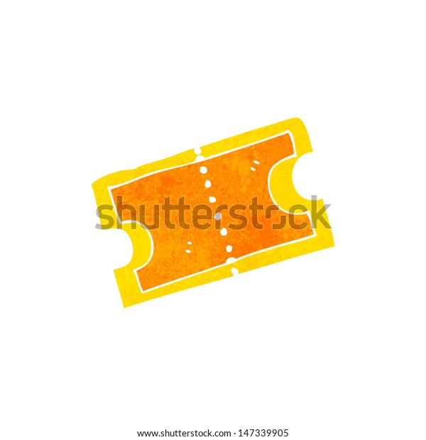 Retro Cartoon Golden Ticket Stock Vector (Royalty Free) 147339905 ...