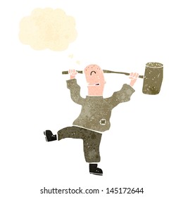 Retro Cartoon Man Huge Hammer Stock Vector (Royalty Free) 145172644 ...