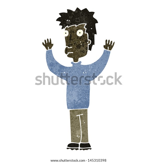 Retro Cartoon Man Surrendering Stock Vector (Royalty Free) 145310398