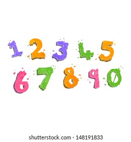 Kids Colored Cartoon Number Set Vector: เวกเตอร์สต็อก (ปลอดค่าลิขสิทธิ์ ...