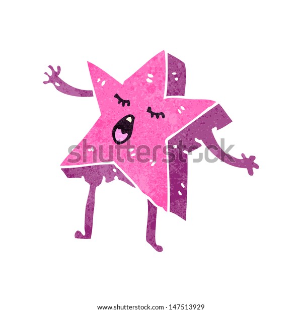 Retro Cartoon Pink Star Stock Vector (Royalty Free) 147513929 ...