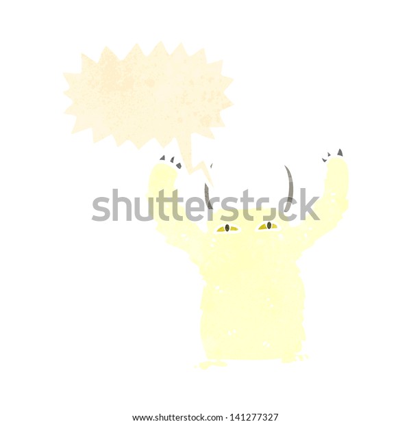 Retro Cartoon Roaring Yeti Monster Stock Vector (Royalty Free ...