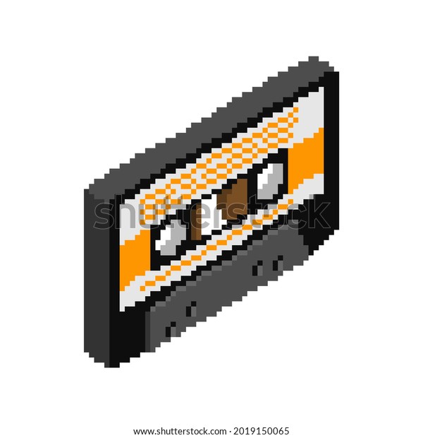 Retro Cassette Pixel Art Tape Recorder Stock Vector (Royalty Free ...