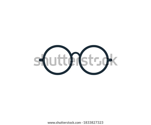 Retro Circle Eyeglasses Icon Vector Logo Stock Vector (Royalty Free ...