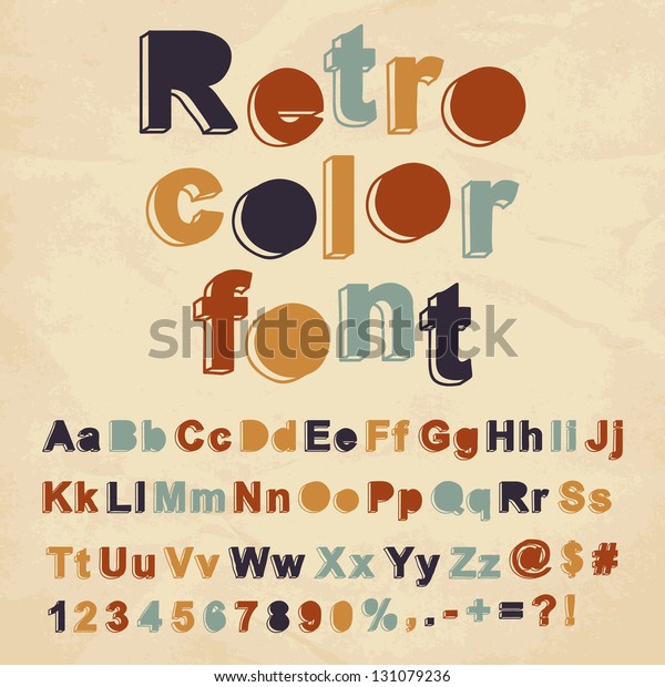 Retro Color Font Vector Illustration Stock Vector (Royalty Free ...