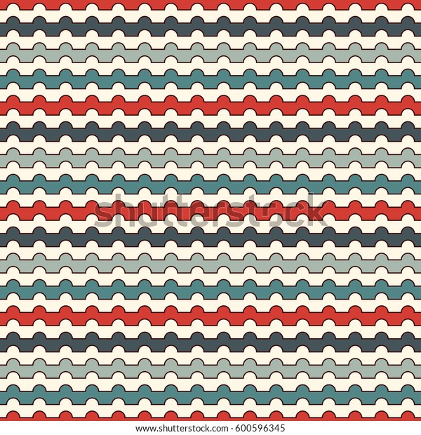 Retro Colors Horizontal Wavy Stripes Seamless Stock Vector (Royalty ...