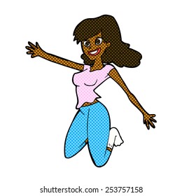 Retro Comic Book Style Cartoon Jumping Stock Vector (Royalty Free ...