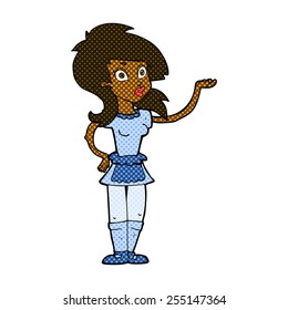 Retro Comic Book Style Cartoon Waitress Stock Vector (Royalty Free ...
