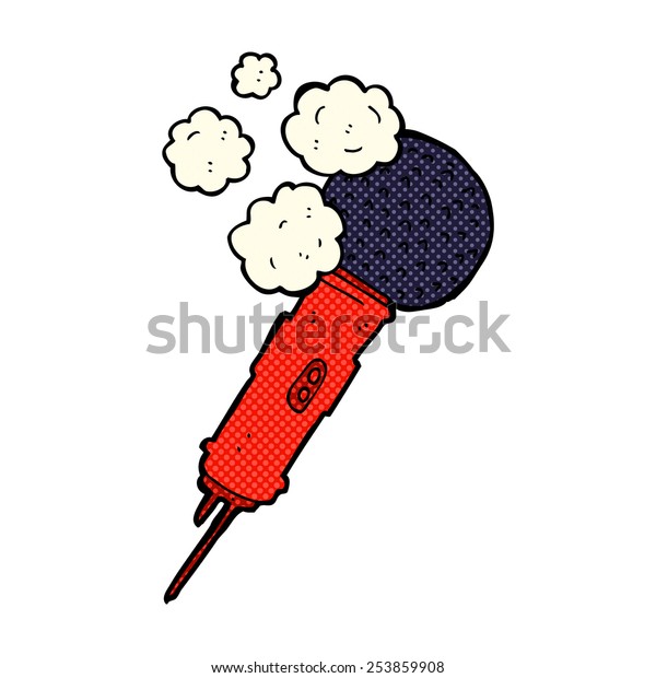 Retro Comic Book Style Cartoon Microphone Stock Vector (Royalty Free ...