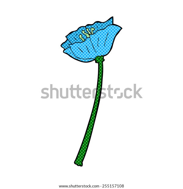 Retro Comic Book Style Cartoon Flower Stock Vector (Royalty Free) 255157108