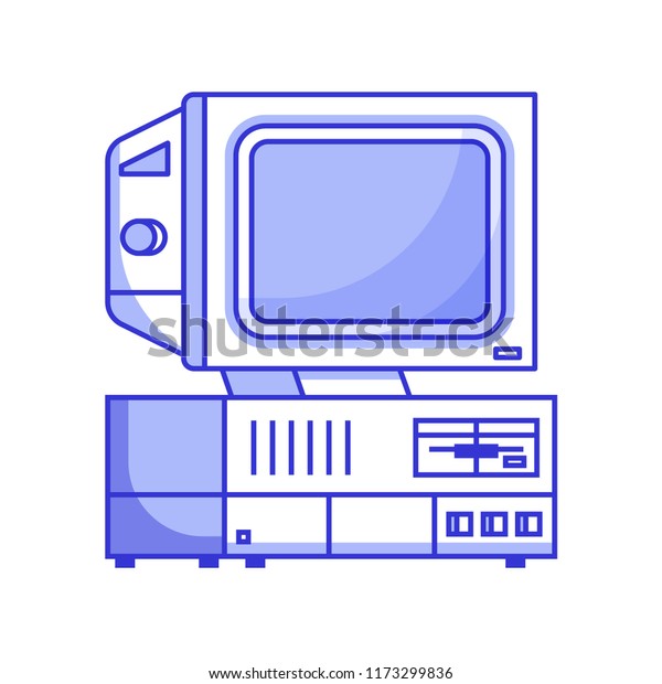 Retro Computer 90s Classic Vintage Pc Stock Vector (Royalty Free ...