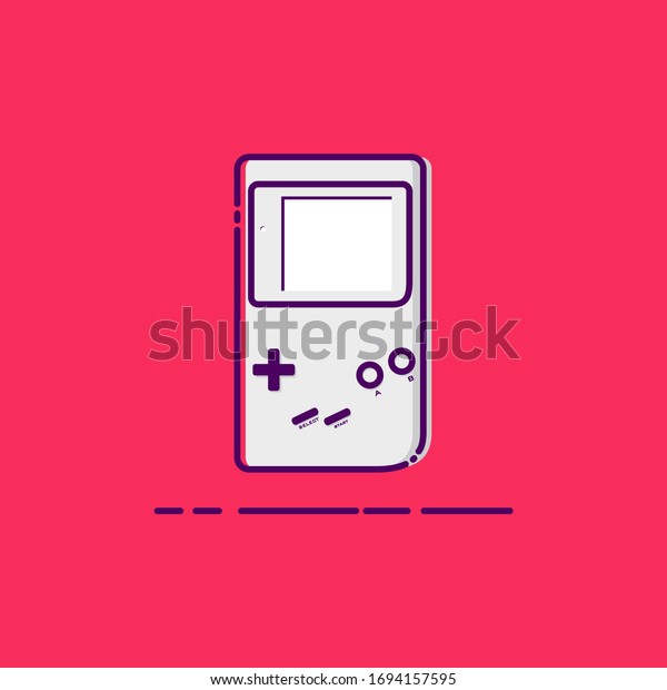 Retro Cute Game Boy Device Illustrations Stock Vector (Royalty Free ...