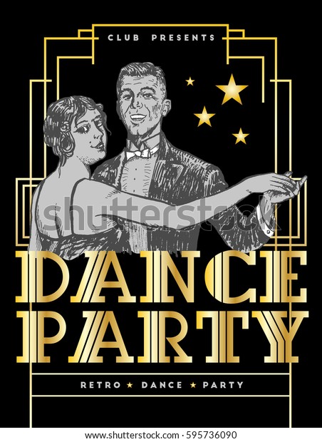 Retro Dance Party Poster Template Private Stock Vector (Royalty Free ...