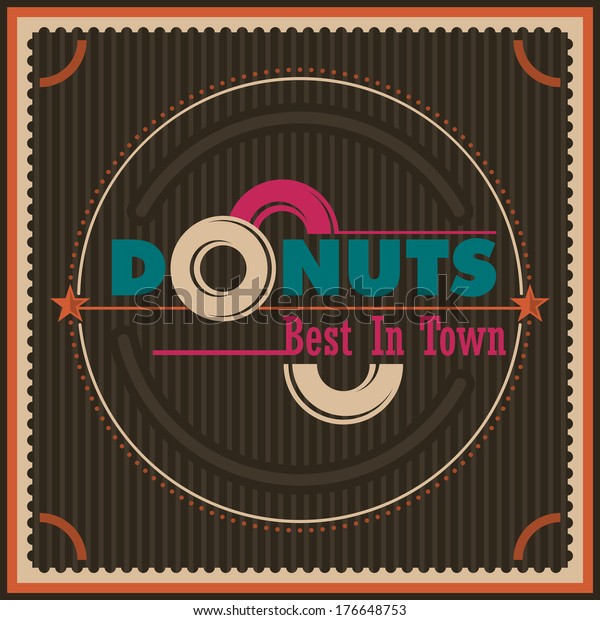 Retro Donuts Poster Vector Illustration Stock Vector (Royalty Free ...