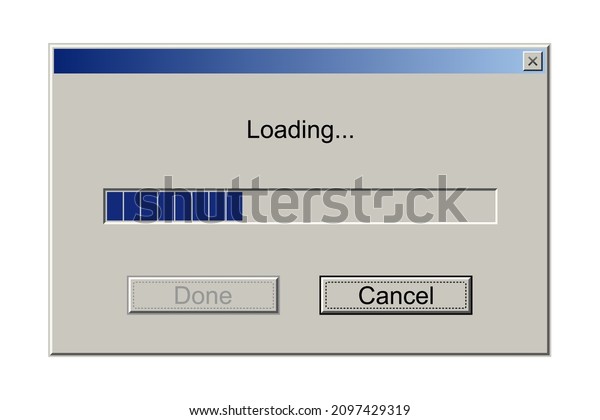 Retro Download Bar Alert Window On Stock Vector (Royalty Free ...