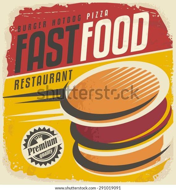 Retro Fast Food Poster Design Restaurant Stock Vector (Royalty Free ...