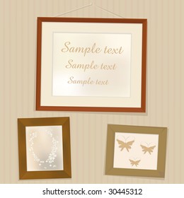 Retro Frameworks Pictures On Wall Stock Vector (Royalty Free) 30445312 ...