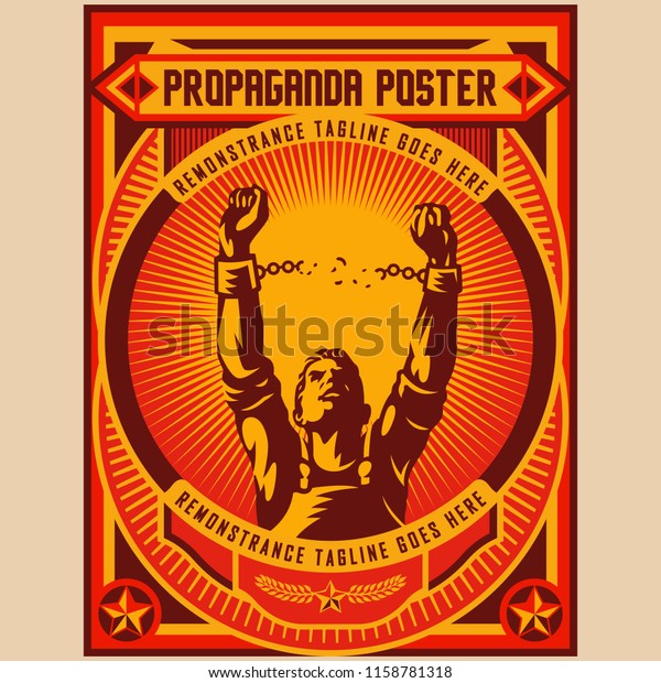 Retro Freedom Propaganda Posters Elements Background Stock Vector ...