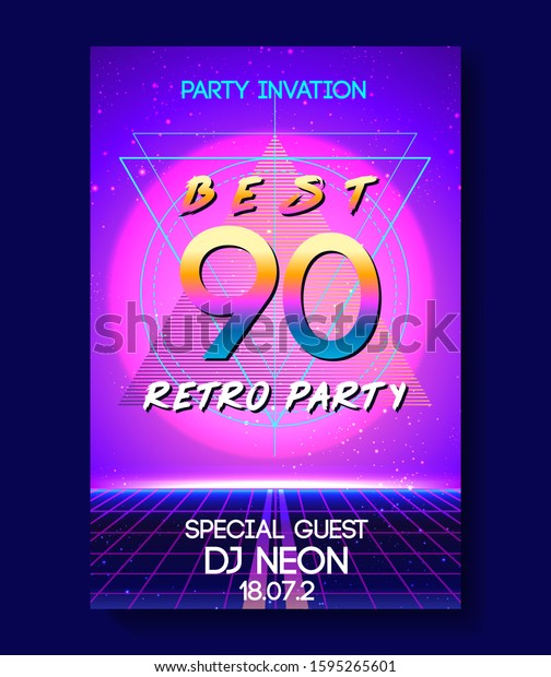 Retro Futurism Flyer Set Vector Futuristic Stock Vector (Royalty Free ...