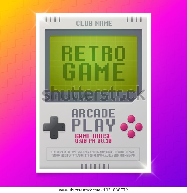 Retro Game Game 80s90s Arcade Machine Stock Vector (Royalty Free ...