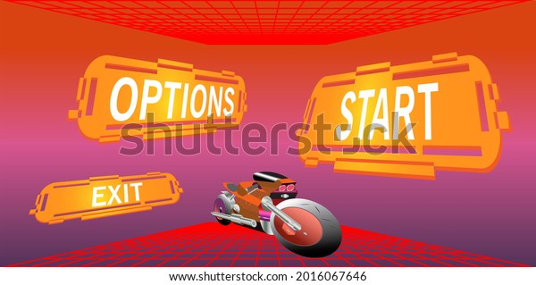 Retro Game Menu Start Options Exit Stock Vector (Royalty Free ...