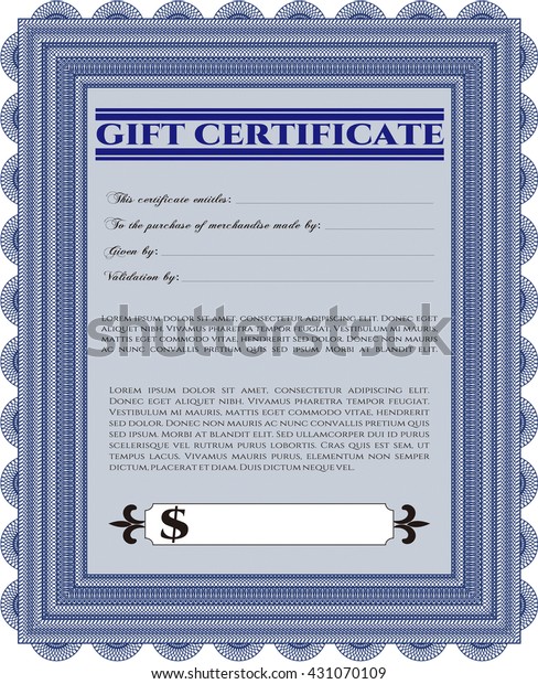 Retro Gift Certificate Background Customizable Easy Stock Vector ...