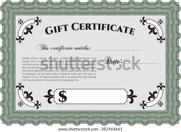 Retro Gift Certificate Background Good Design Stock Vector (Royalty ...