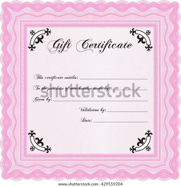 Retro Gift Certificate Background Good Design Stock Vector (Royalty ...