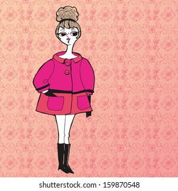 Retro Girl Vector Stock Vector (Royalty Free) 160466387 | Shutterstock