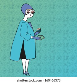 Retro Girl Vector Stock Vector (Royalty Free) 160466378 | Shutterstock