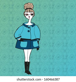Retro Girl Vector Stock Vector (Royalty Free) 160466387 | Shutterstock