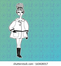Retro Girl Vector Stock Vector (Royalty Free) 160466387 | Shutterstock