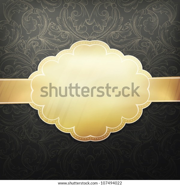 Retro Golden Card Design Template Vector Stock Vector (Royalty Free ...