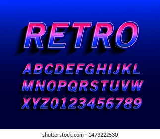 Retro Gradient Font Alphabet Collection Stock Vector (Royalty Free ...