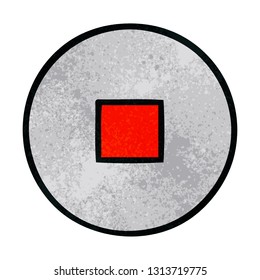 Retro Grunge Texture Cartoon Stop Button Stock Vector (Royalty Free ...